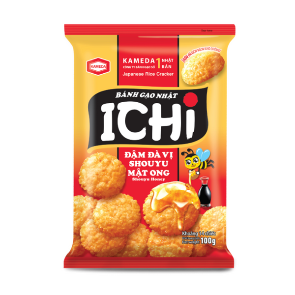 Rice Crackers with Shoyu and Honey 100g | Hello Asia | ICHI